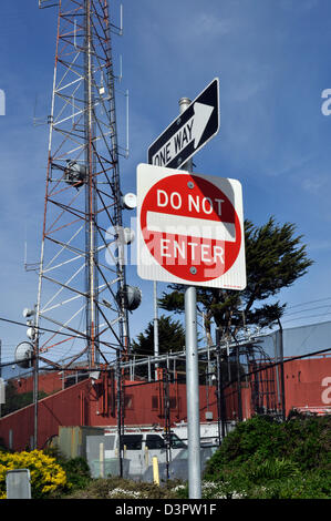 Do not enter and arrow traffic signs Stock Photo - Alamy