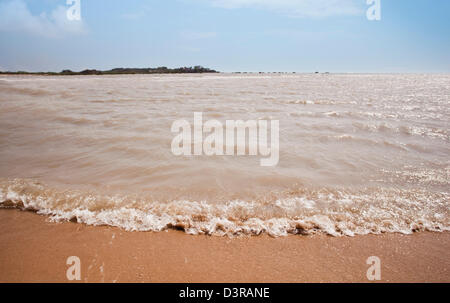 Muddy water at Balachadi Beach, Jamnagar, Gujarat, India Stock Photo ...