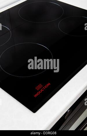 The symbol of the induction cooker on the ceramic surface of the stove ...