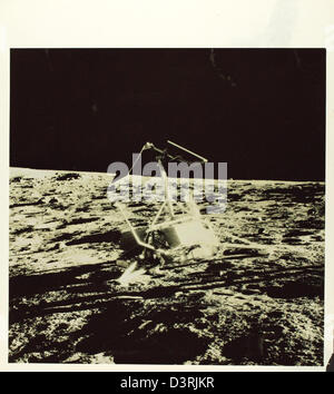 This glossy photo showcases NASA's Lunar Surveyor spacecraft, which was instrumental in ...