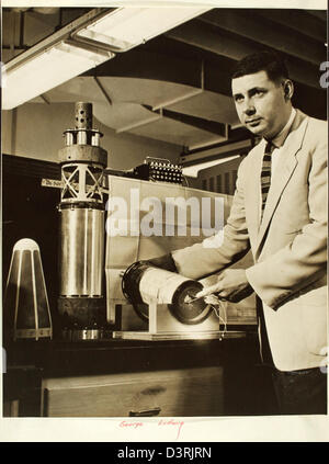 A glossy photo of the NASA Explorer III satellite, launched in 1958 to ...