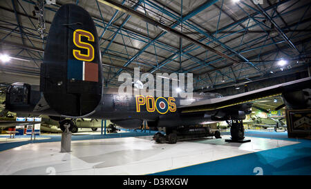 An Avro Lancaster bomber on display at the Aviation Heritage Museum in ...