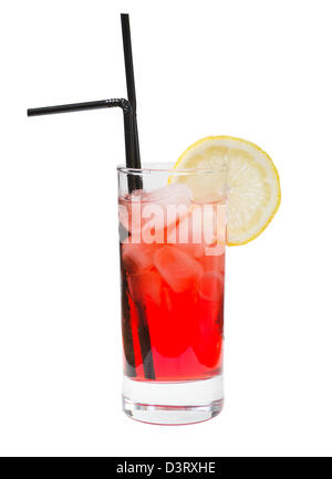 Alcoholic red cocktails, studio photographing, isolated on white ...