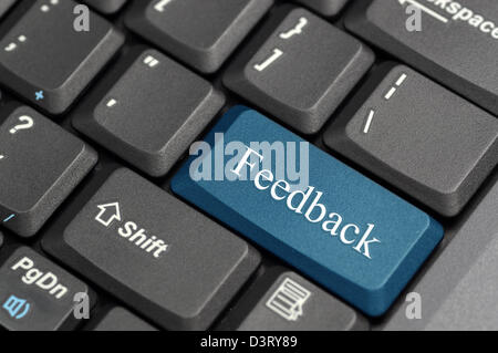 Feedback key on the computer keyboard Stock Photo - Alamy