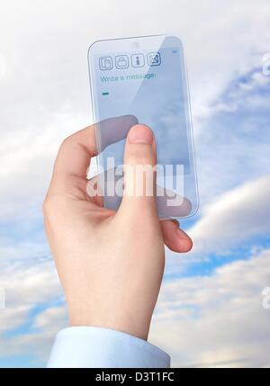 Smart phone with a transparent display Stock Photo - Alamy