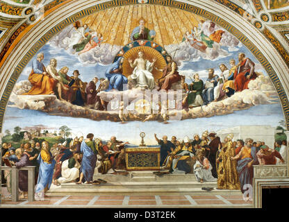 The fresco 'Disputation of the Holy Sacrament' by Raphael is located in ...