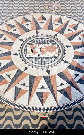 Lisbon, Portugal. The compass rose and mappa mundi Stock Photo - Alamy