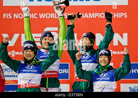 (L-r) Daiki Ito, Yuki Ito, Sara Takanashi and Taku Takeuchi of Japan ...