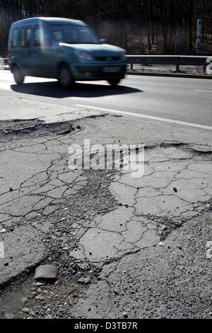 Berlin, Germany, potholes and cracks in the pavement Stock Photo - Alamy