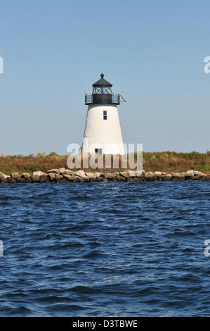 Bird Island lighthouse in Buzzards Bay, Cape Cod, off the entrance to ...