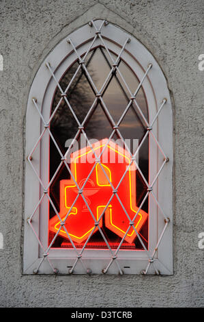 Pharmacy sign, pharmacy logo, a red letter A with the Aesculapian snake ...