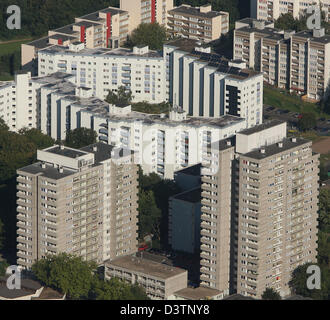 General view of council tower blocks Weston Shore near Southampton ...
