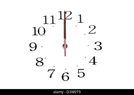 12 noon clock Stock Photo - Alamy