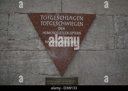 Germany, Berlin, Nollendorfplatz, The gay pink triangle Memorial plaque ...