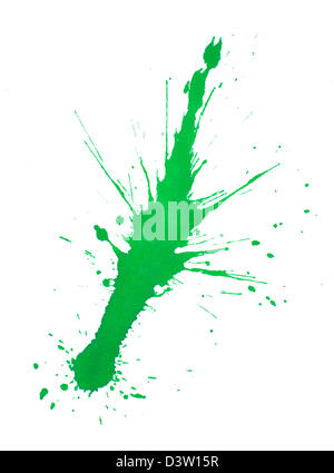 Abstract green watercolor splash isolated on white background Stock ...
