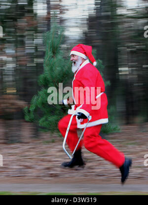 People dressed as Santa Claus who have just started taking part in the ...