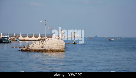 Egypt. Suez Canal. View of the entrance to Port Said (on the ...