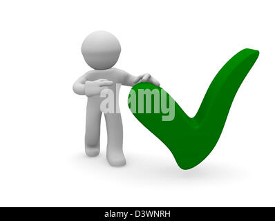 Green check mark 3d icon Stock Photo - Alamy
