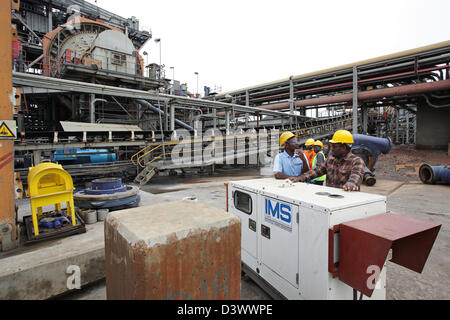 Two mine engineers at First Quantum Sentinel plant - Trident, Zambia ...