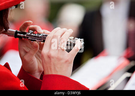Close-up shot of a piccolo player Stock Photo - Alamy