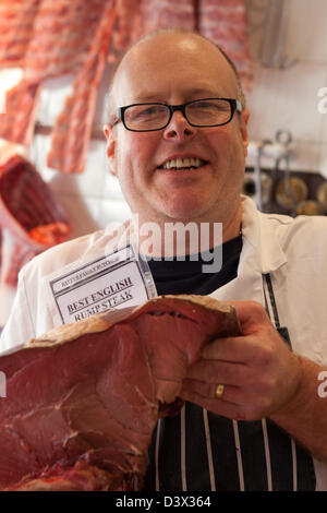 A traditional English butcher Stock Photo - Alamy