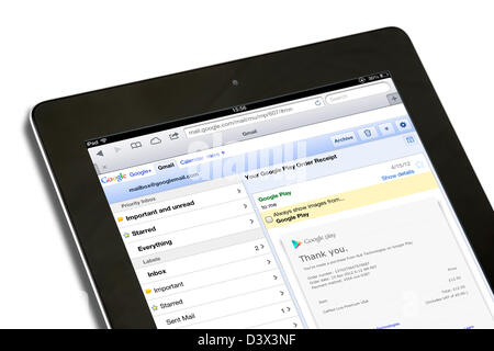 Google Gmail account viewed on a 4th generation iPad Stock Photo - Alamy