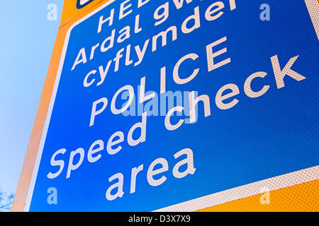 A Police Speed check area sign Stock Photo - Alamy