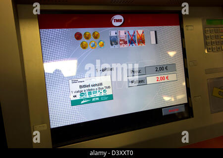 Automatic ticket machine at a metro station in Madrid, Spain Stock ...