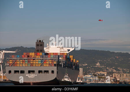 The container ship MSC Fabiola, the largest such vessel ever to dock in ...