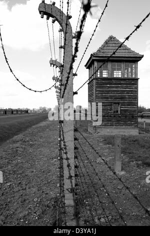 Guard turret at Auschwitz concentration camp Stock Photo - Alamy