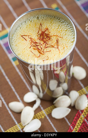 Traditional Indian drink thandai with saffron Stock Photo - Alamy