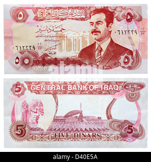 Iraq five 5 dinar banknote note Stock Photo - Alamy