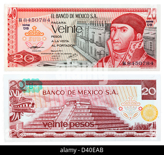 Mexico 20 Peso Note Stock Photo - Alamy