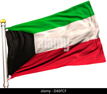 Kuwait Flag on Flagpole Stock Photo - Alamy
