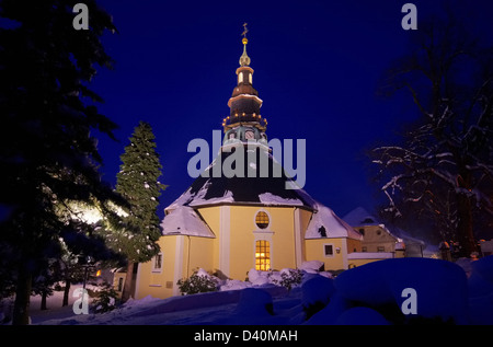 Seiffen Kirche Winter - Seiffen church in winter 04 Stock Photo - Alamy