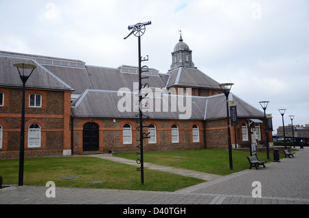 Woolwich, London. The Royal Arsenal Riverside development using old ...