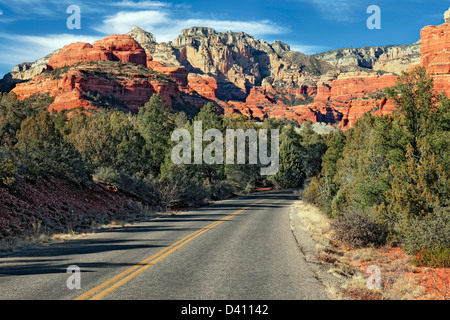 Red Rock Scenic Byway - Verde River Run. Red rocks form a backdrop for ...