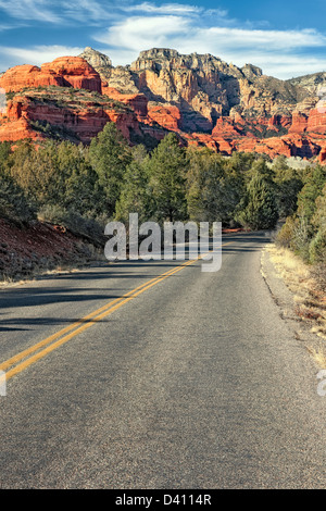 Red Rock Scenic Byway - Verde River Run. Red rocks form a backdrop for ...