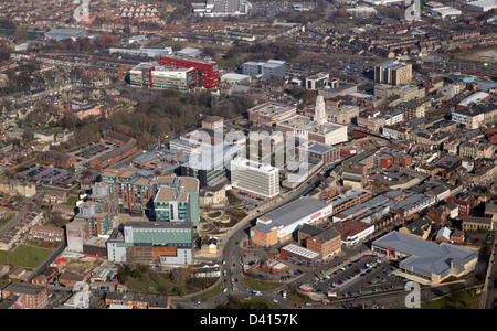 aerial view of the Barnsley skyline, South Yorkshire town, UK Stock ...