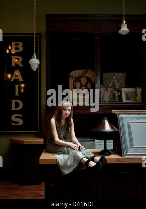 Indoor fashion female portrait Stock Photo - Alamy