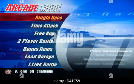 Gran Turismo, GT GT1 video computer game start screen Stock Photo - Alamy