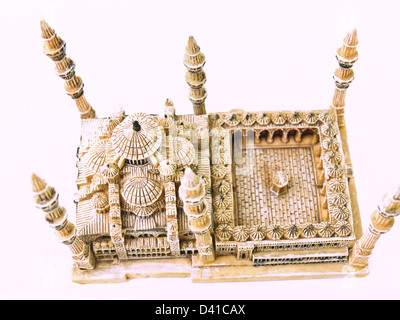 A blue mosque miniature model isolated on white background, One of the ...