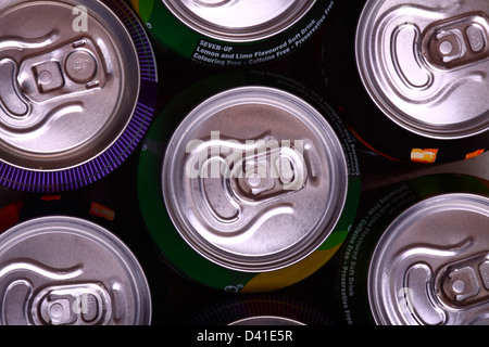 abstract background with tin cans of summer drinks. Summer cool drinks ...