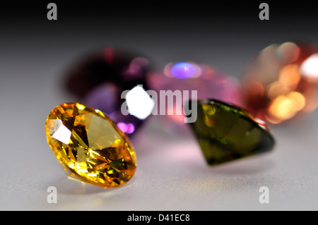 Gemstones - round cut gems Stock Photo - Alamy