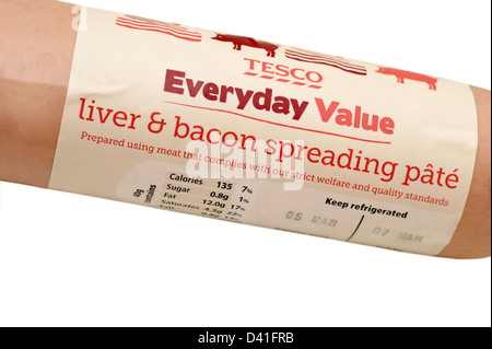 Tesco Everyday Value liver & bacon spreading pate (prepared using meat ...