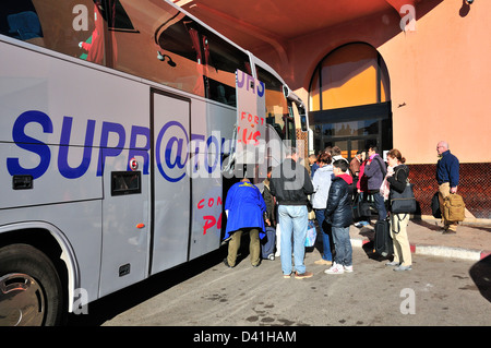 Supratours bus, Marrakech (Marrakesh), Morocco, North Africa, Africa ...