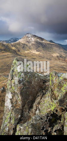 Crib Goch and Snowdon from Moel Berfedd Stock Photo - Alamy