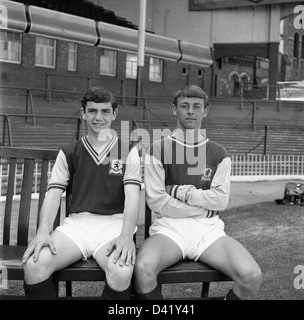 Aston Villa FC footballers LtoR Lew Chatterley, James Jimmy MacEwan ...