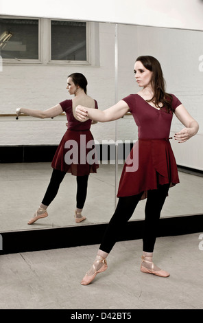 Woman, thinking and ballet dancer in studio for performance, rehearsal ...