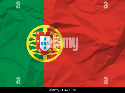 Portugal flag crumpled paper textured background. Vector illustration ...